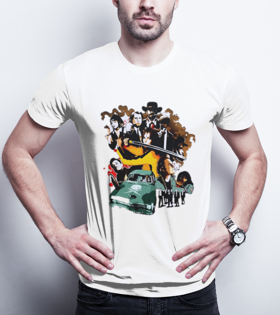 Alex Ember Pulp Fiction Quentin Tarantino Movie Characters Samurai Sword Car T-Shirt