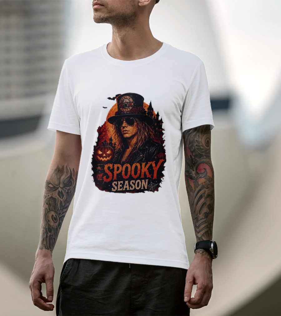 Spooky Season Buns N' Roses Halloween Pumpkin Slash T-Shirt