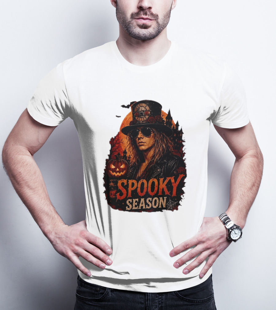 Spooky Season Buns N' Roses Halloween Pumpkin Slash T-Shirt