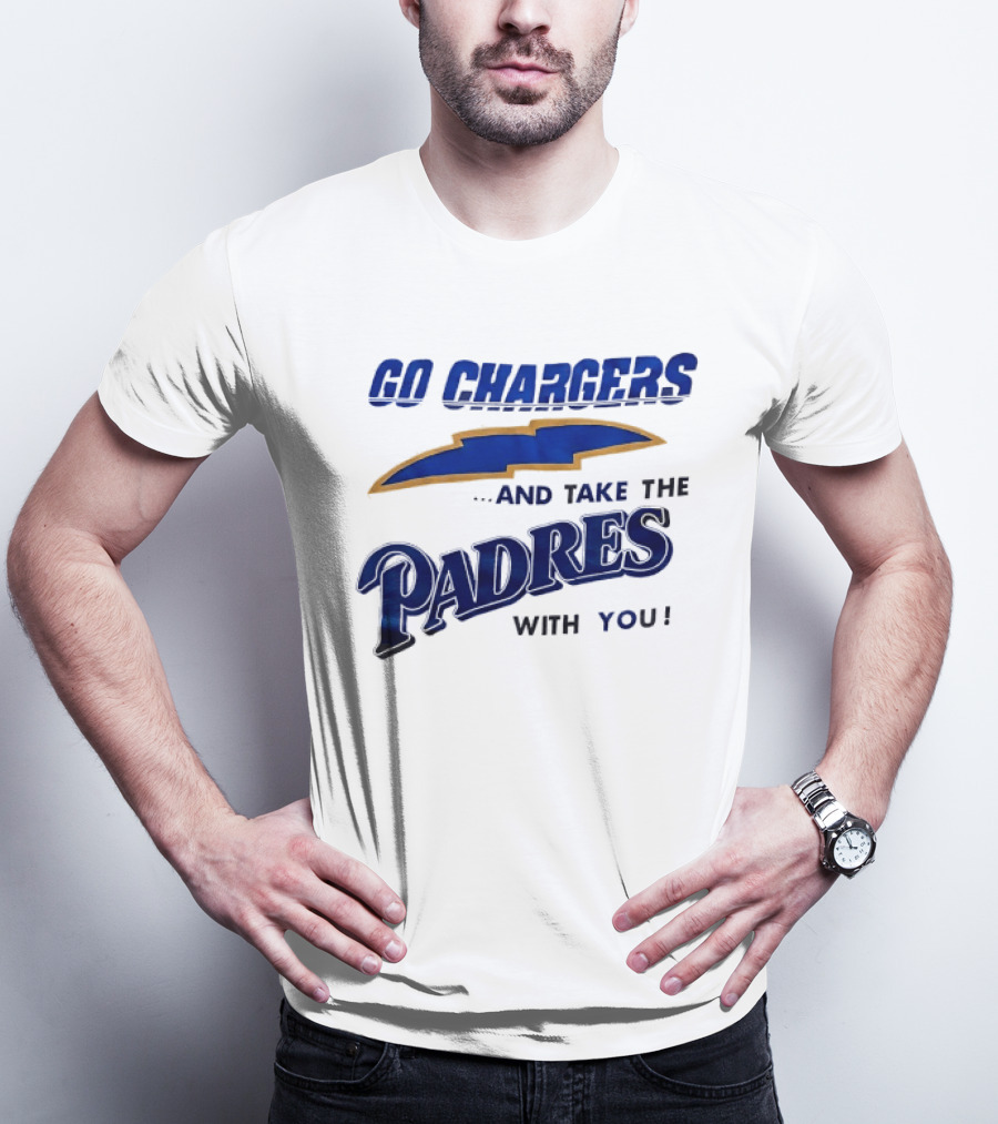 Go Chargers And Take The Padres With You Lightning Bolt T-Shirt