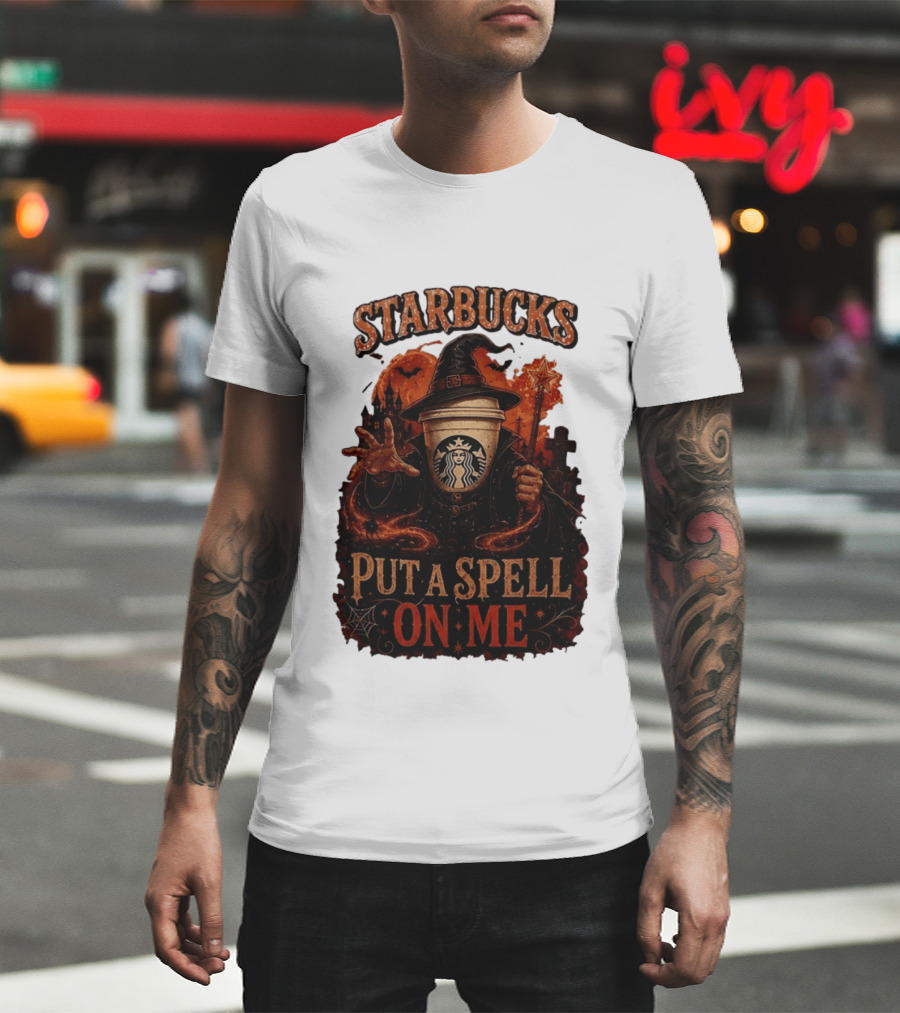Starbucks Halloween Witch Put A Spell On Me Coffee Magic T-Shirt