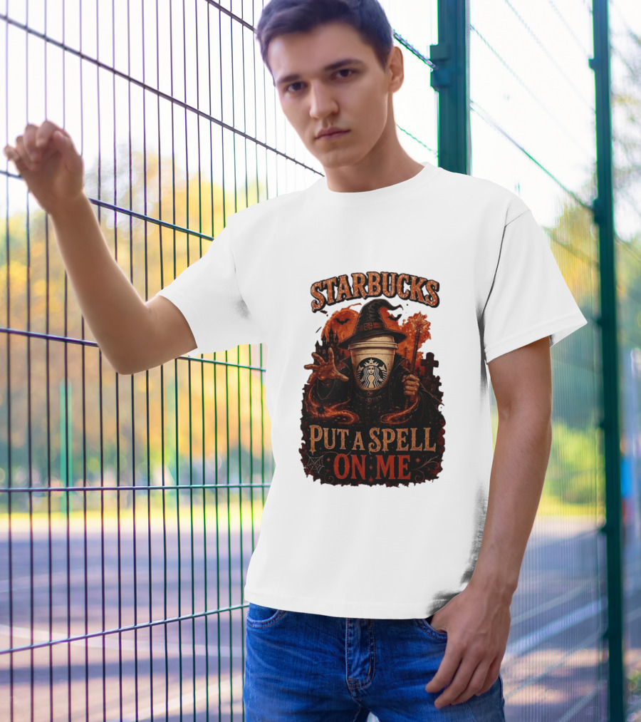 Starbucks Halloween Witch Put A Spell On Me Coffee Magic T-Shirt