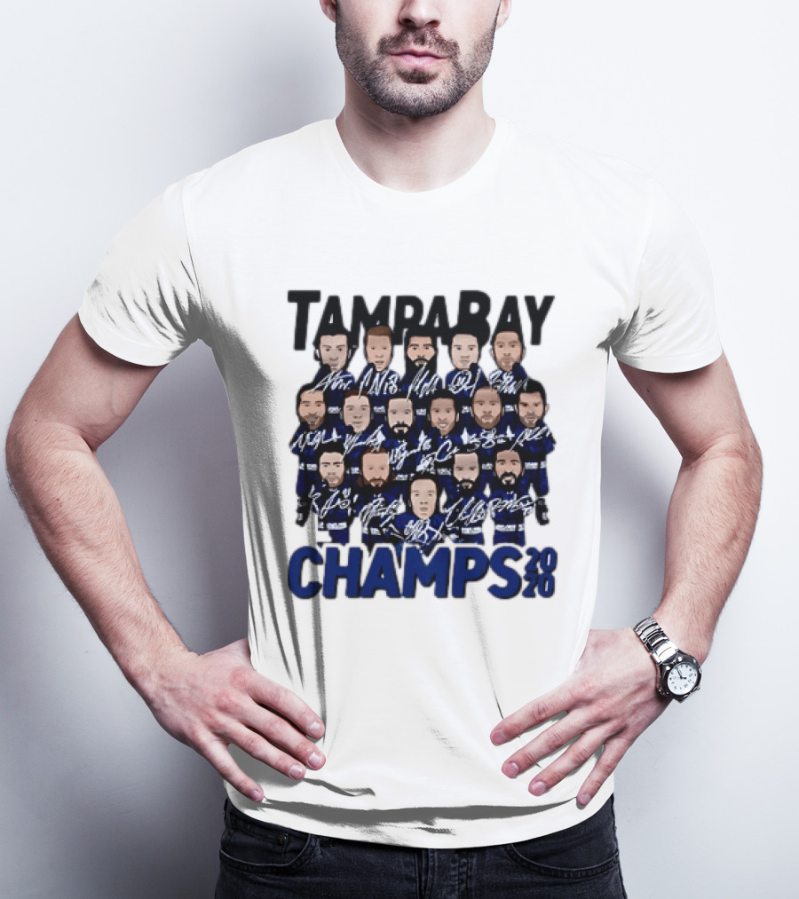 Tampa Bay Champs 2020 Hockey Team Players Signatures T-Shirt