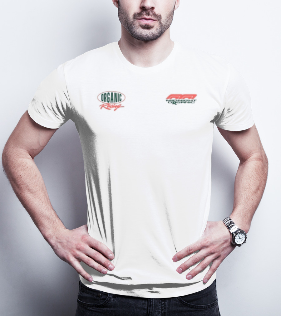 Midnight Racing Organic Store White Retro Car Racing T-Shirt