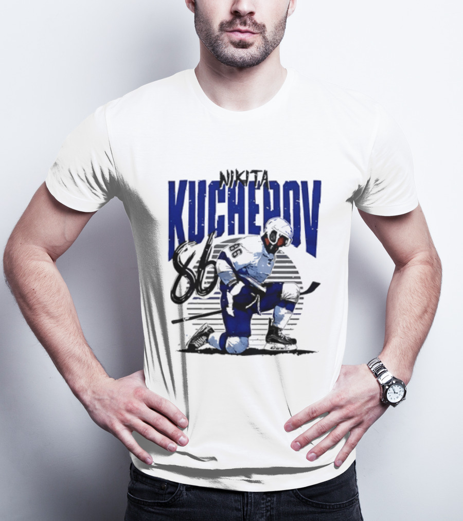 Nikita Kucherov 86 Tampa Bay Lightning Hockey Celebration T-Shirt