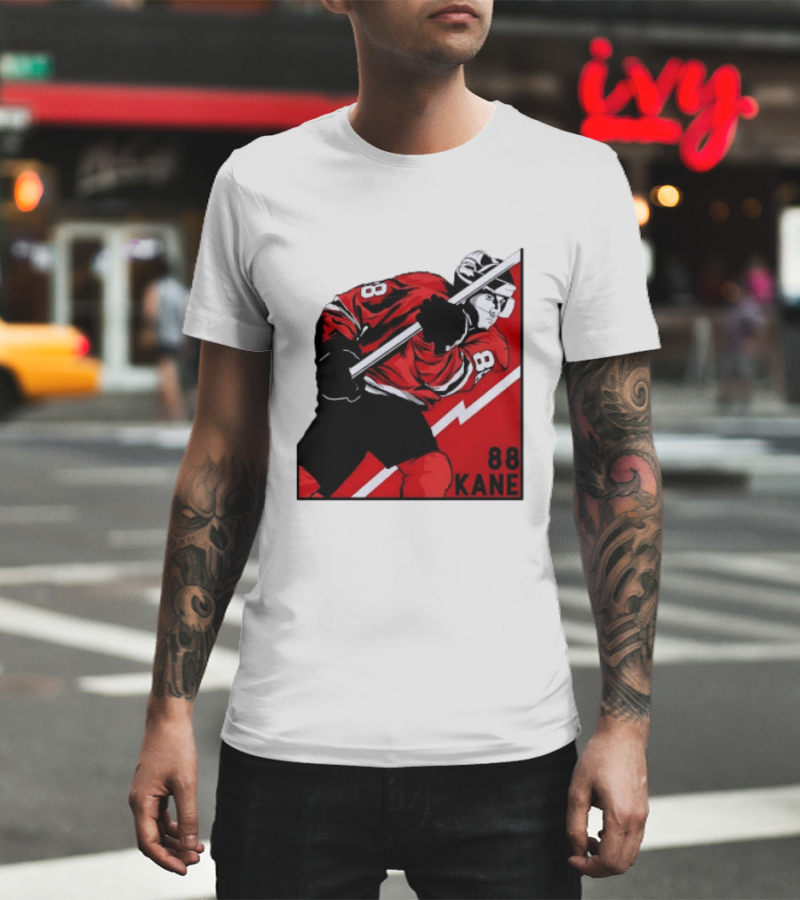 Patrick Kane 88 Chicago Blackhawks Ice Hockey Player Action T-Shirt