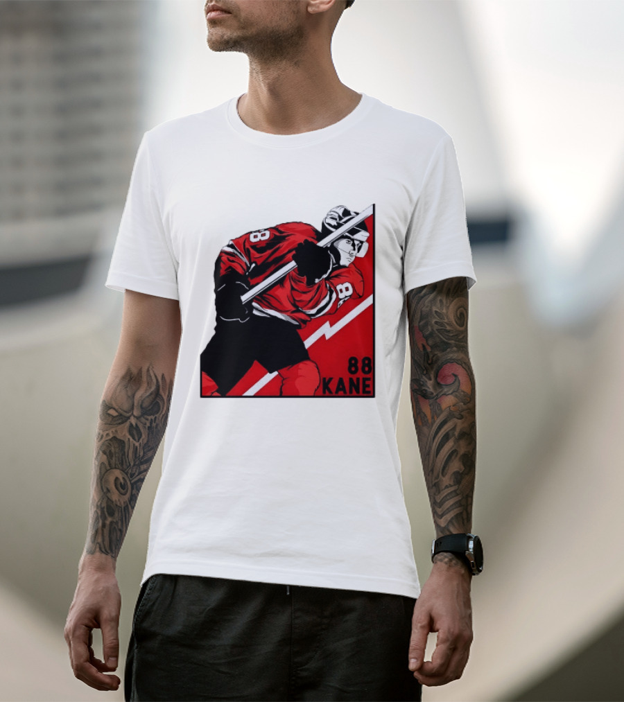 Patrick Kane 88 Chicago Blackhawks Ice Hockey Player Action T-Shirt