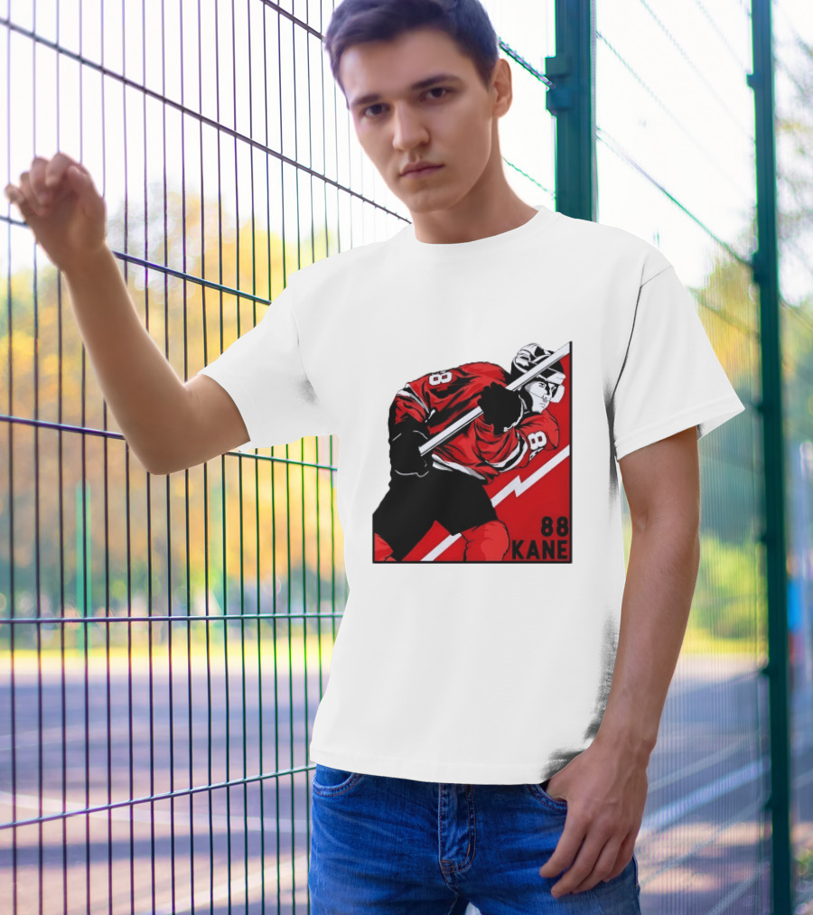 Patrick Kane 88 Chicago Blackhawks Ice Hockey Player Action T-Shirt