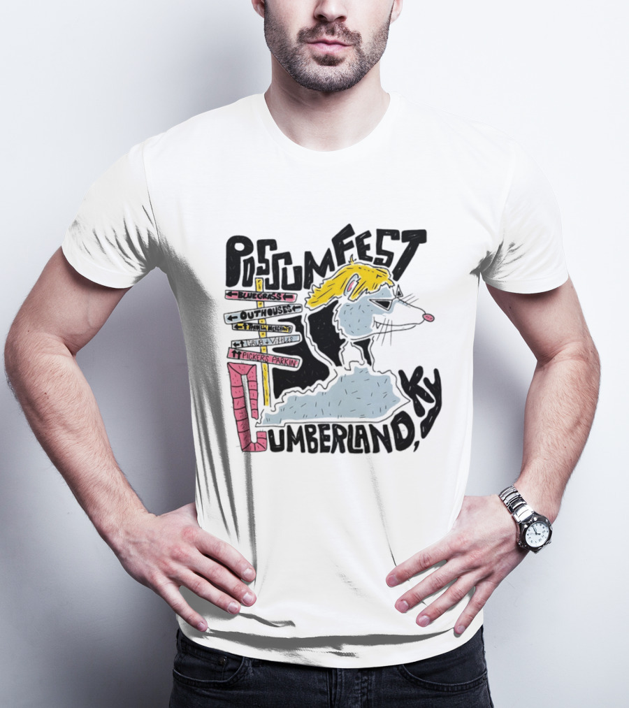 Possumfest Cumberland KY Bluegrass Festival Picken Parkin Fun Map T-Shirt