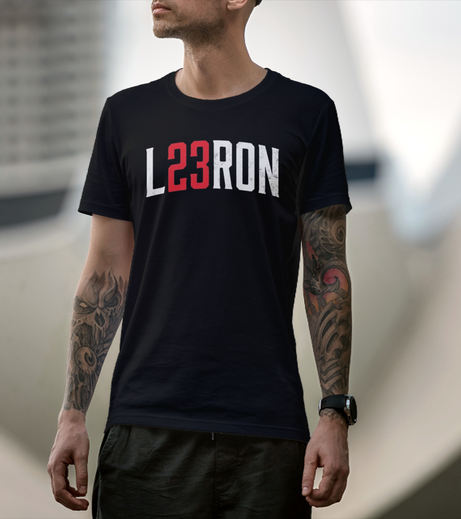 L23Ron Distressed LeBron James NBA Basketball T-Shirt