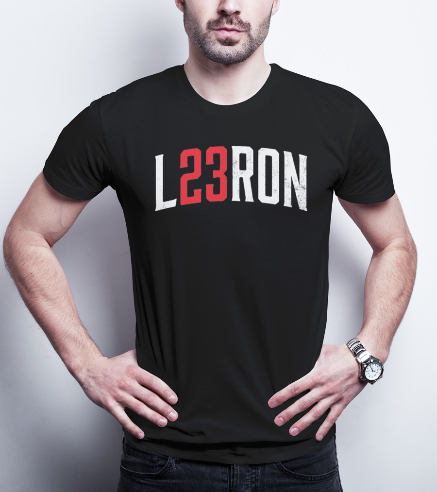 L23Ron Distressed LeBron James NBA Basketball T-Shirt