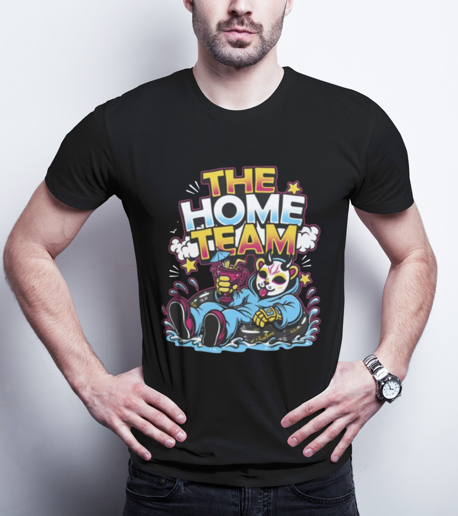 The Home Team Pool Party Eris Floating Demon With Drink T-Shirt