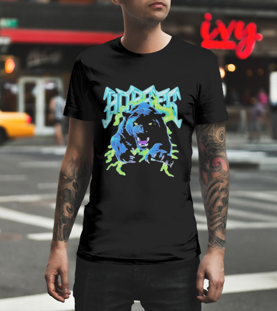 Horses Panther Lightning Metal Band Roar T-Shirt