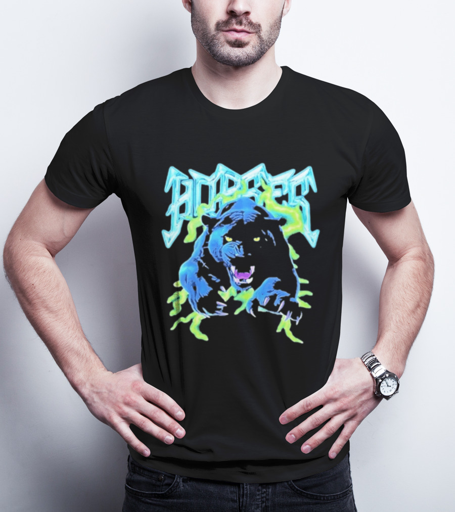 Horses Panther Lightning Metal Band Roar T-Shirt