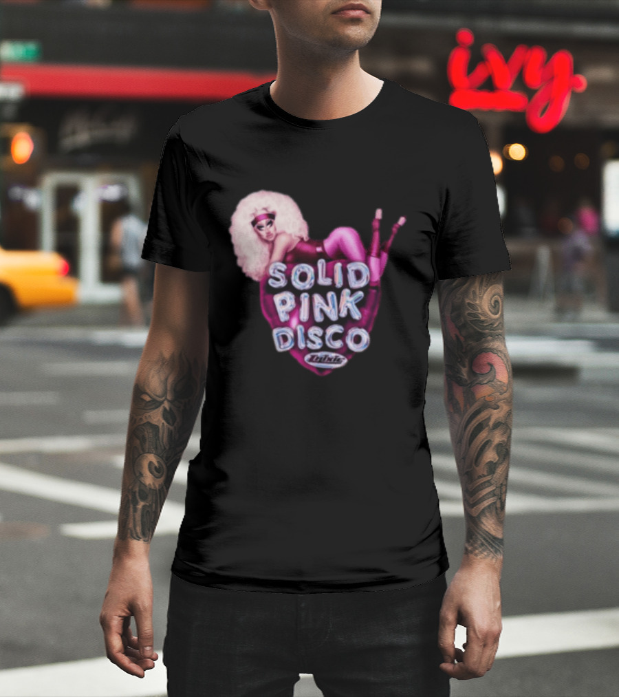 Trixie Mattel Solid Pink Disco Balloon Heart T-Shirt