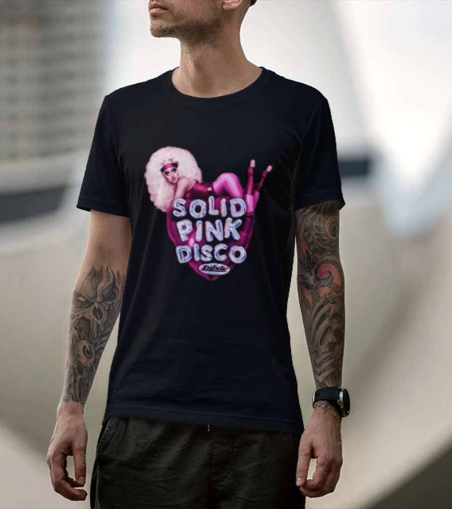 Trixie Mattel Solid Pink Disco Balloon Heart T-Shirt