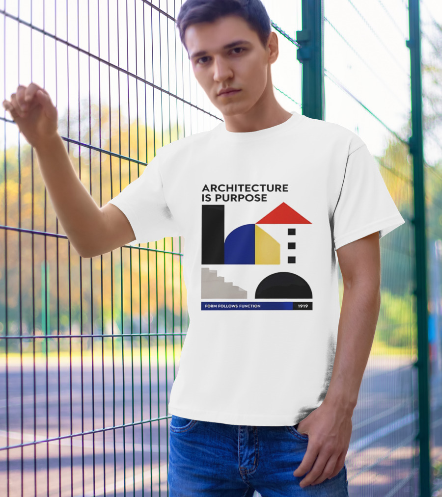 Architecture Is Purpose Form Follows Function 1919 Bauhaus Geometric Shapes T-Shirt