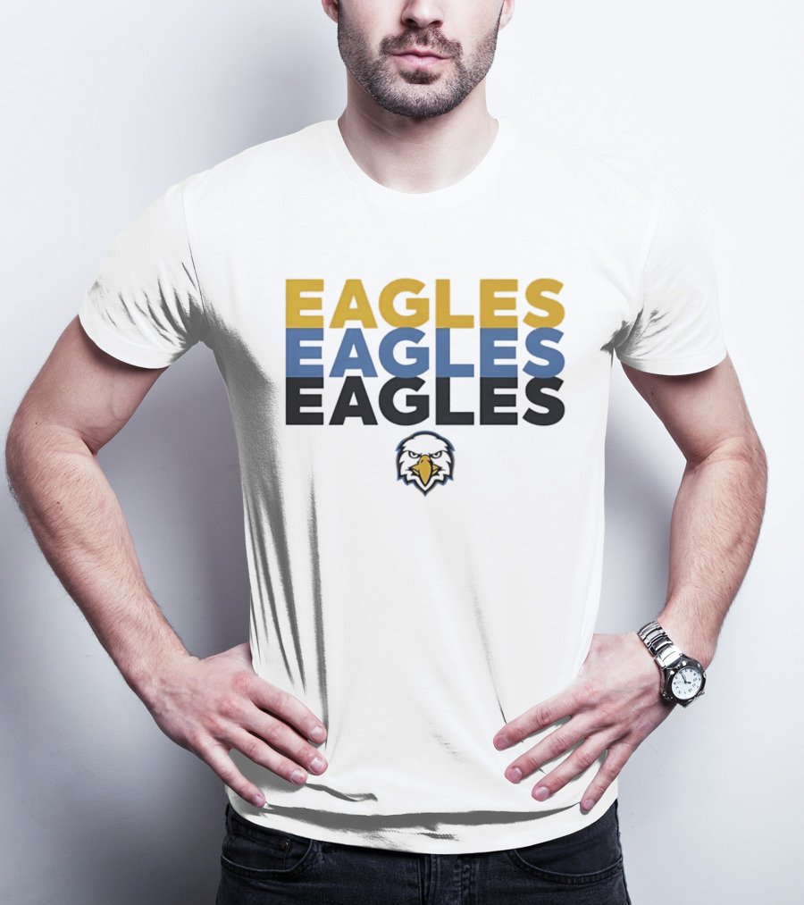Eagles Triple Stack With Bold Yellow Blue And Black Team T-Shirt