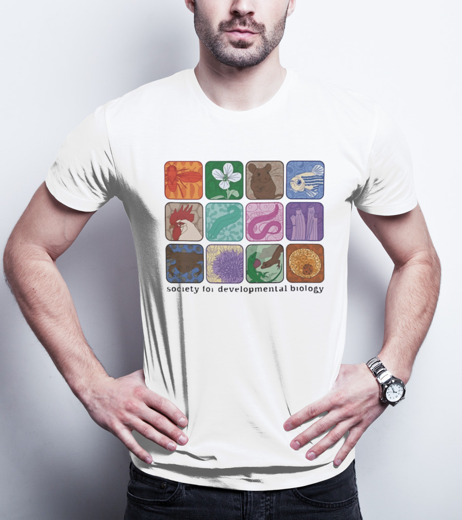Society For Developmental Biology Organism Insect Flower Rodent Fish Chicken Worm Frog Cells T-Shirt