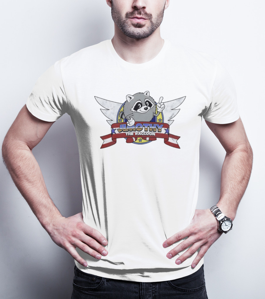 Jimothy The Raccoon Stars And Stripes Winged T-Shirt