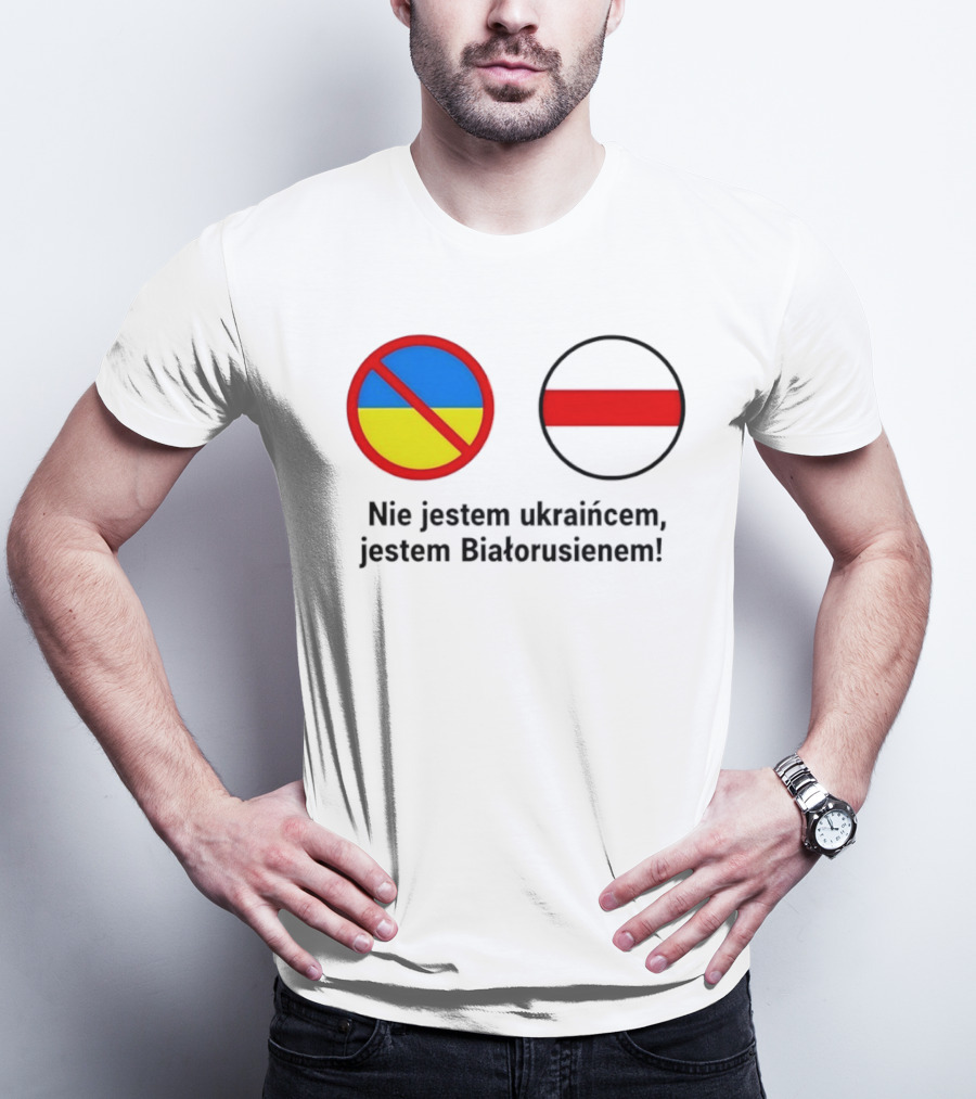Nie Jestem Ukraińcem Jestem Białorusienem Symbol Z Flagi T-Shirt