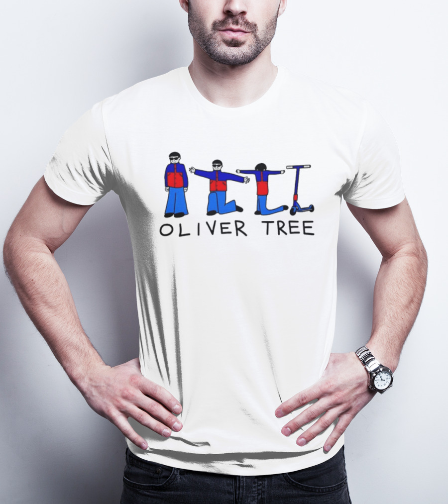 Oliver Tree Cartoon Characters With Scooter Pose T-Shirt