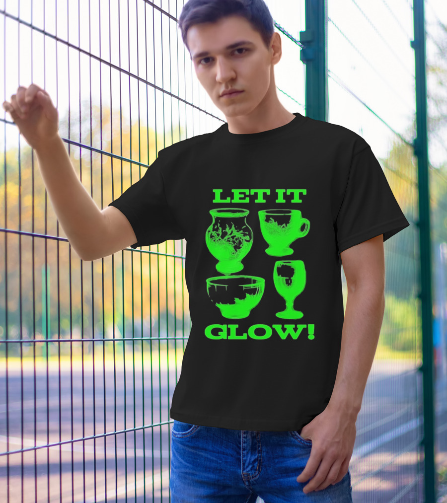 Let It Glow Uranium Glassware Vaseline Glass Vintage Collectors Neon Green T-Shirt