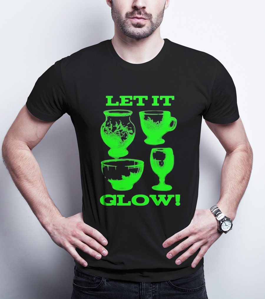 Let It Glow Uranium Glassware Vaseline Glass Vintage Collectors Neon Green T-Shirt