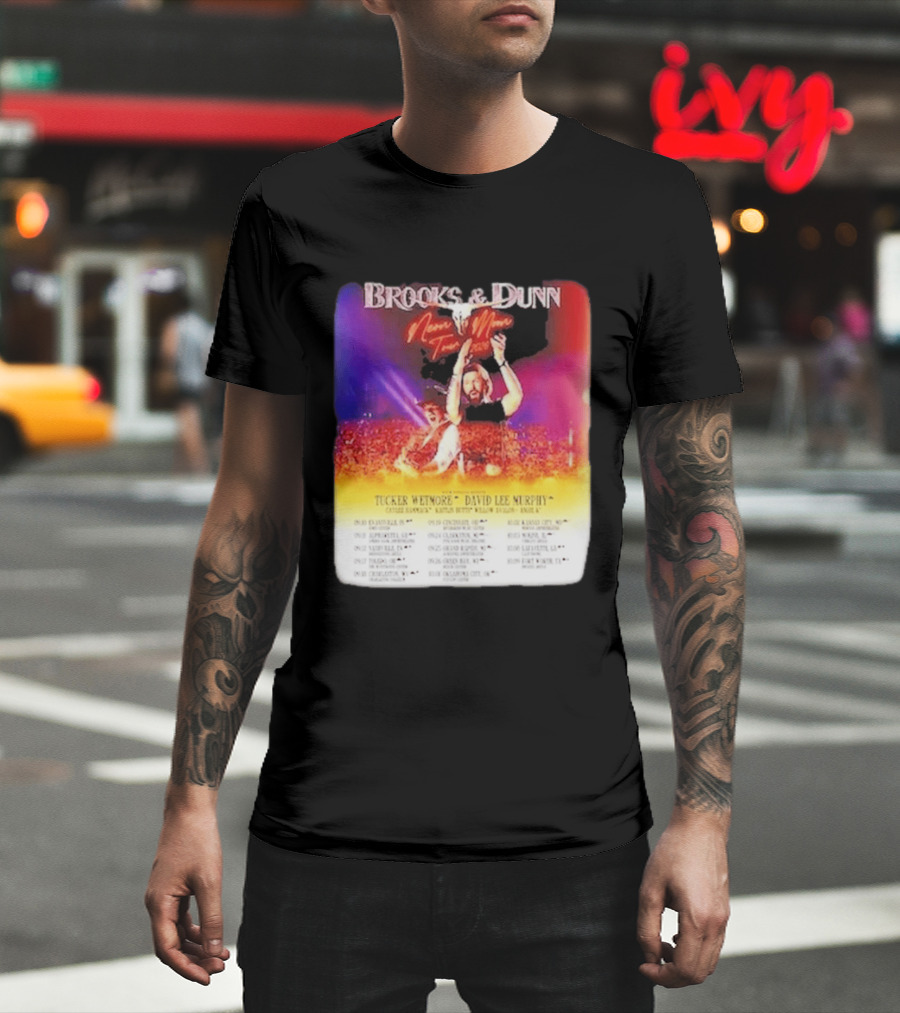 Brooks & Dunn Neon Moon Tour 2026 Tucker Wetmore David Lee Murphy Country Concert Events And Dates T-Shirt