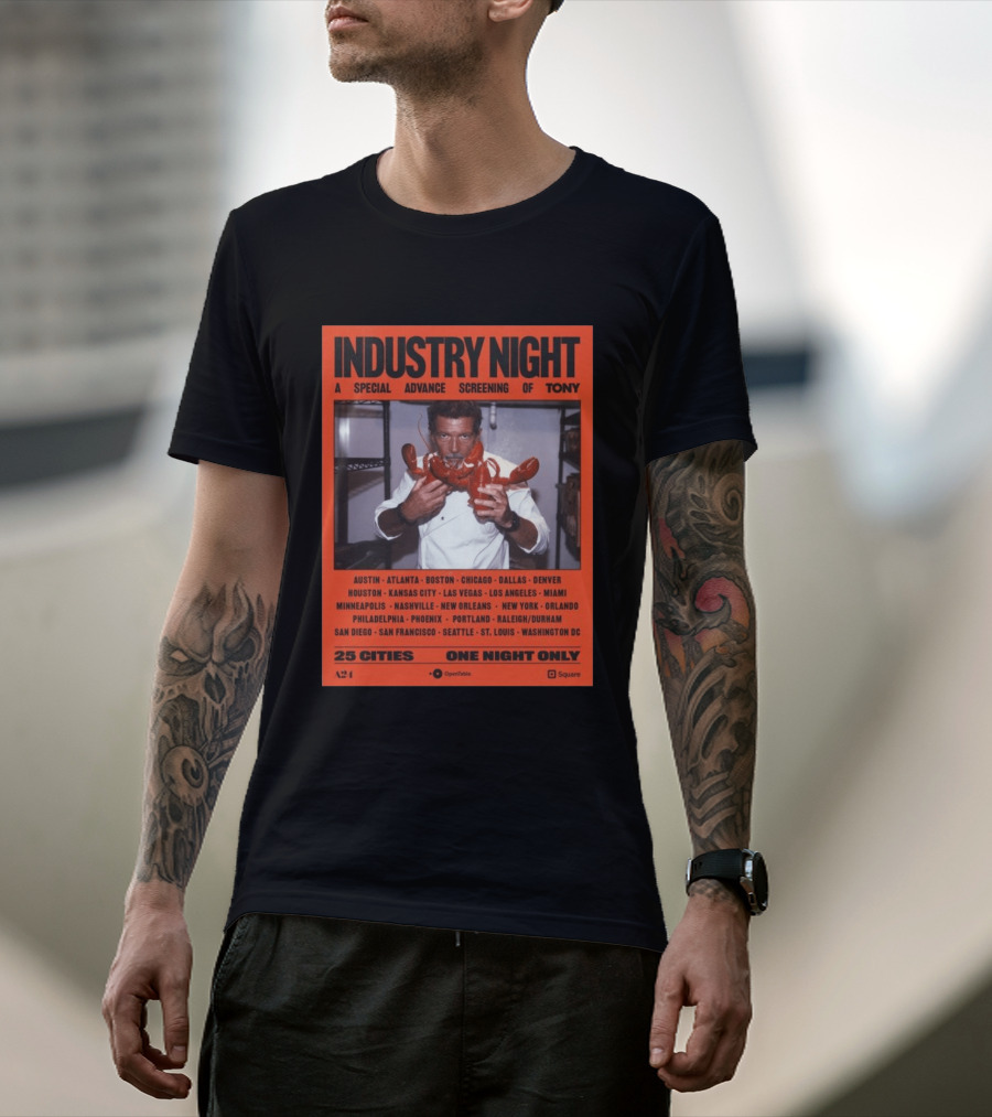 Industry Night A Special Advance Screening Of Tony Live 25 Cities One Night Only T-Shirt