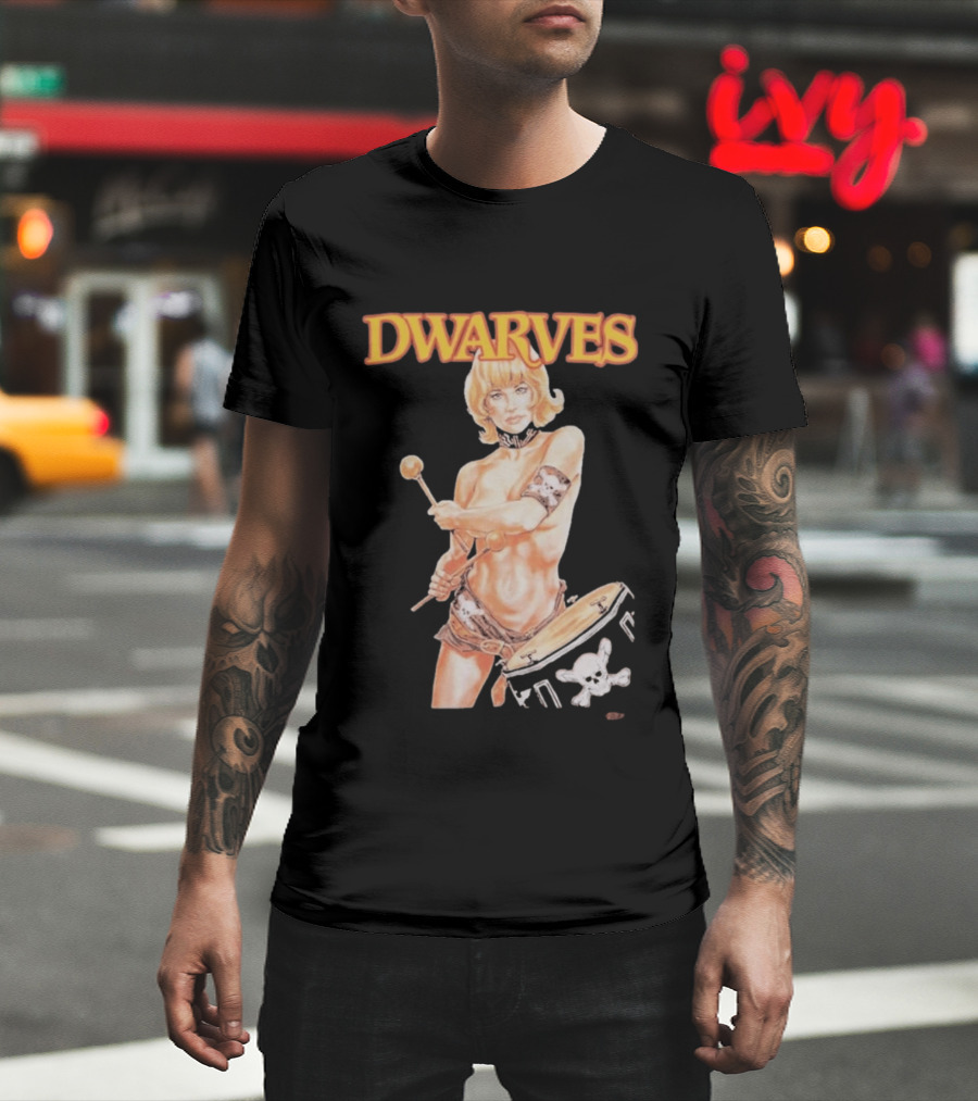 Dwarves Drummer Girl Fantasy T-Shirt