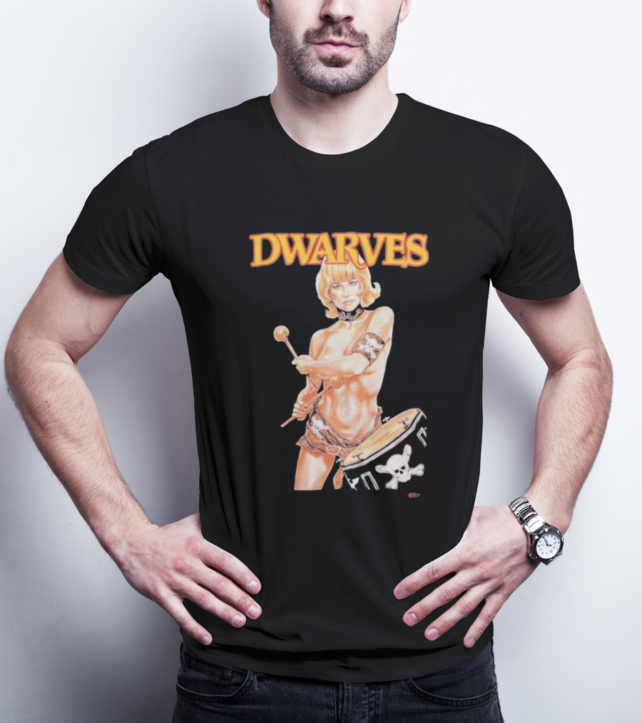 Dwarves Drummer Girl Fantasy T-Shirt