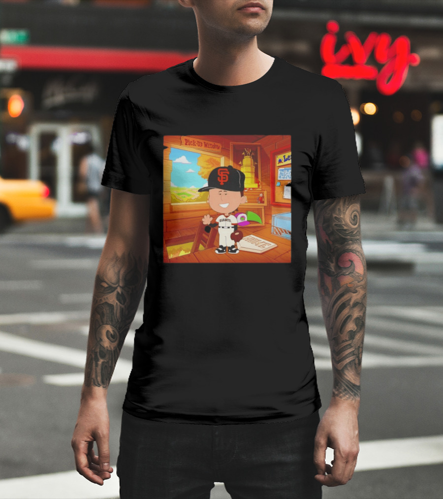 Tyler Mahle San Francisco Giants Baseball Cartoon Peanuts T-Shirt