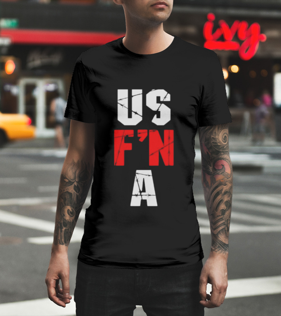 United States US F N A Barbed Wire T-Shirt
