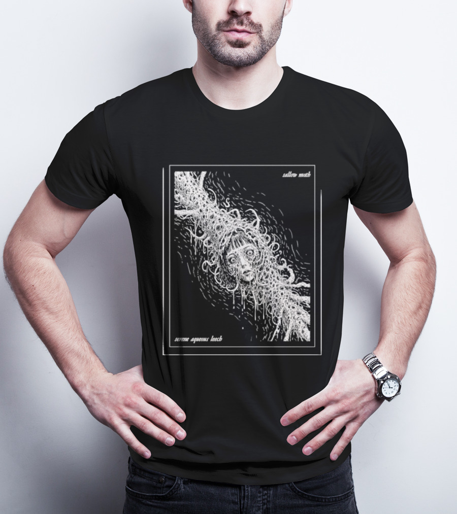 Sallow Moth Serene Aqueous Leech Surreal Horror Waveform T-Shirt