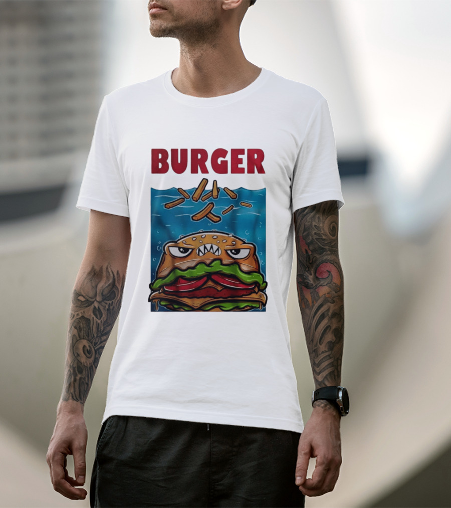 Angry Burger With Fries Burger T-Shirt