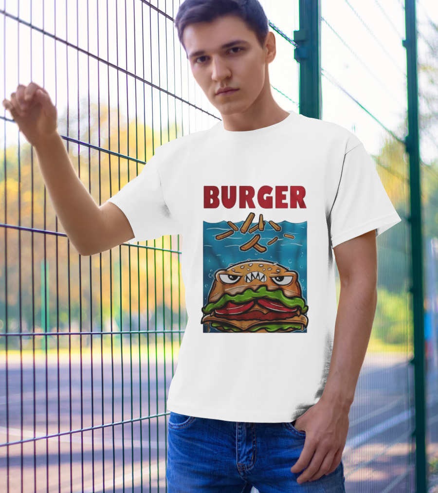 Angry Burger With Fries Burger T-Shirt