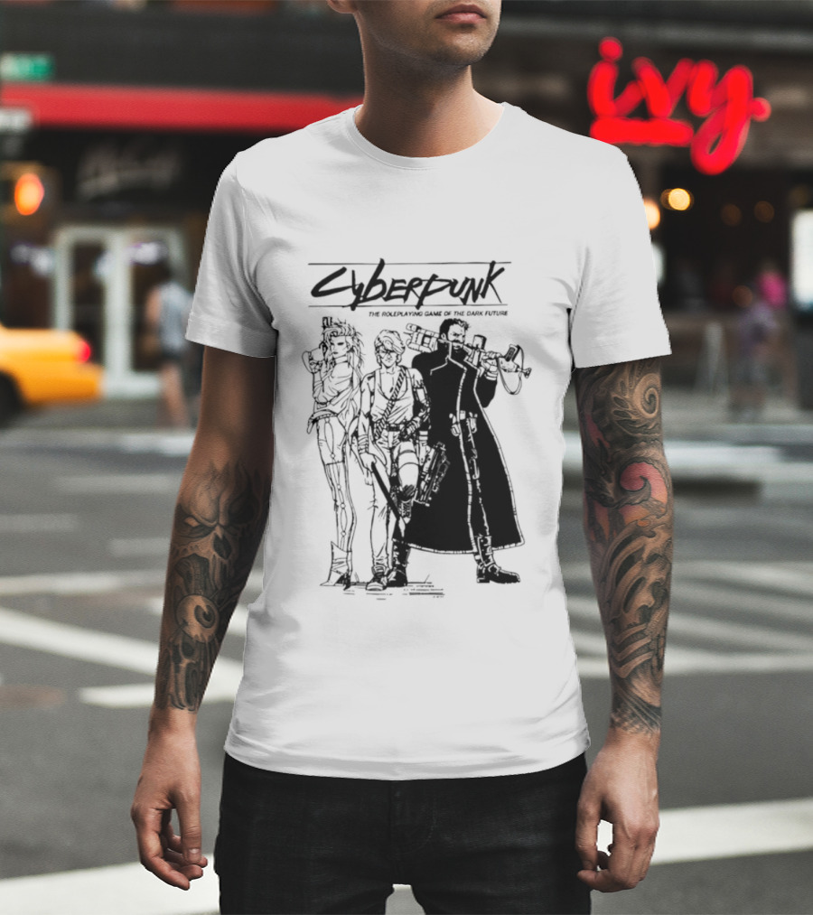 Cyberpunk The Roleplaying Game Of The Dark Future Silhouette Art Characters T-Shirt