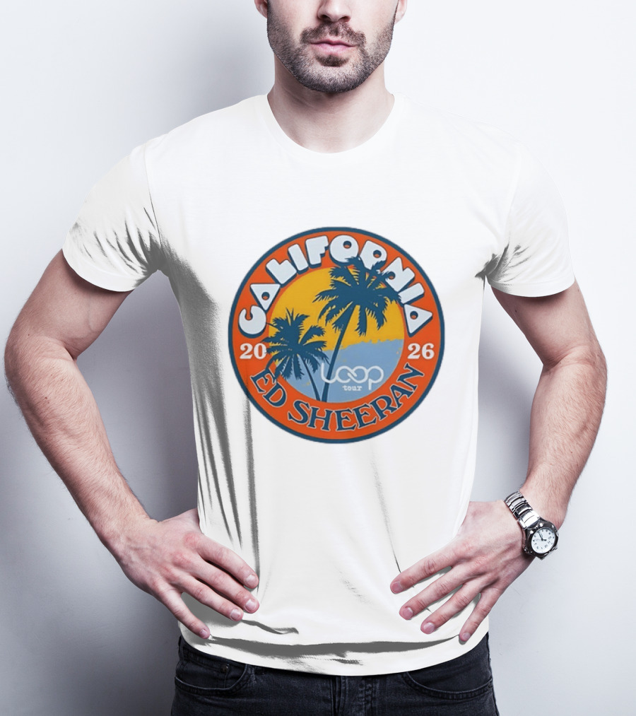 California 2026 Ed Sheeran Loop Tour Palm Trees Circle T-Shirt