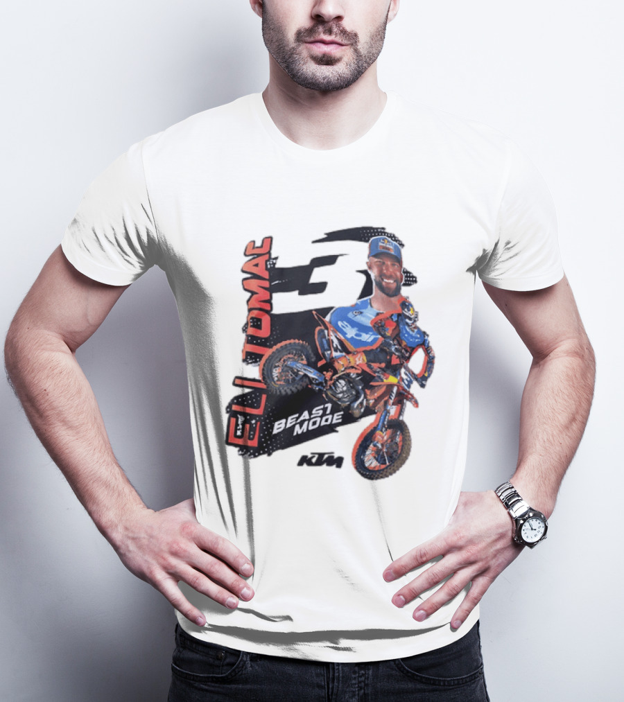 Eli Tomac Beast Mode KTM Motocross Supercross Racing 3 Pro Rider T-Shirt