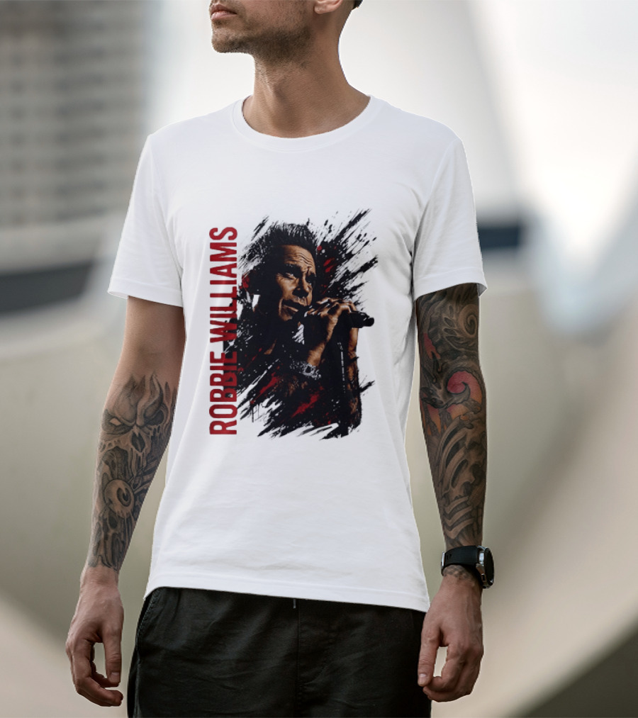 Robbie Williams Pop Star Singer Microphone Performance T-Shirt