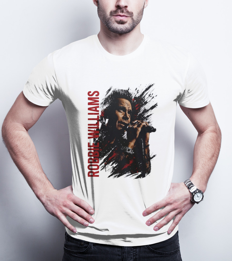 Robbie Williams Pop Star Singer Microphone Performance T-Shirt