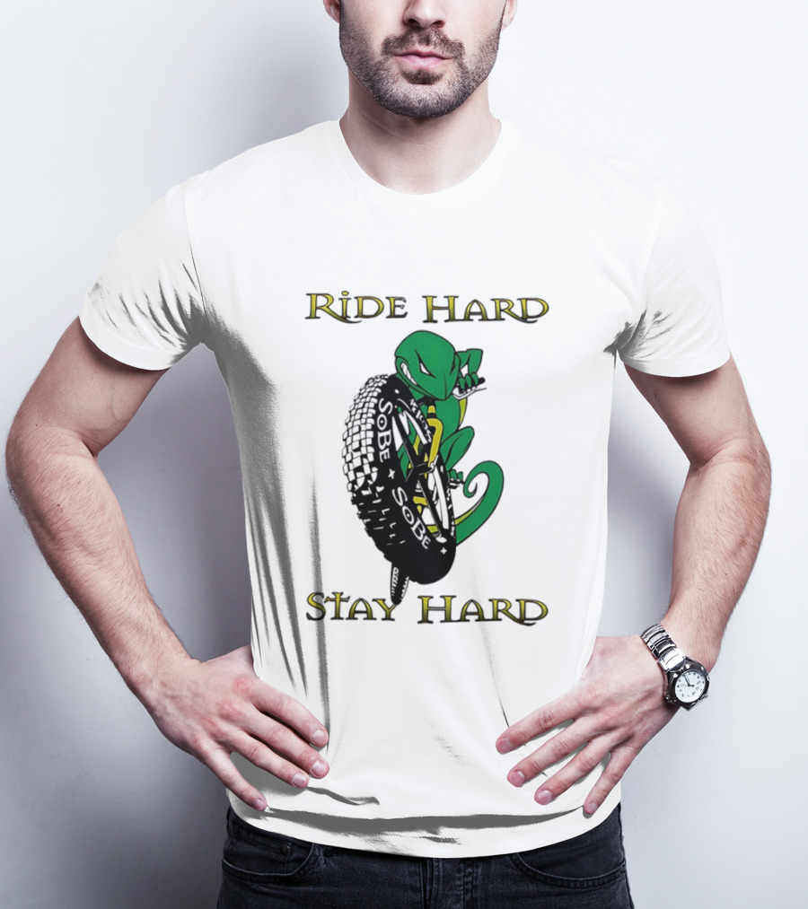 Sobe Chameleon Ride Hard Stay Hard Mountain Biking Tire Concept T-Shirt