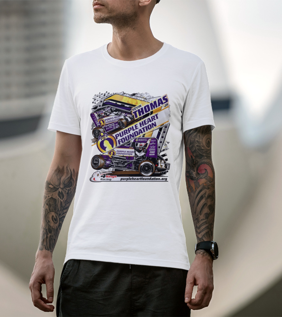 Kevin Thomas Jr Purple Heart Foundation Sprint Car 4 Kings Racing T-Shirt