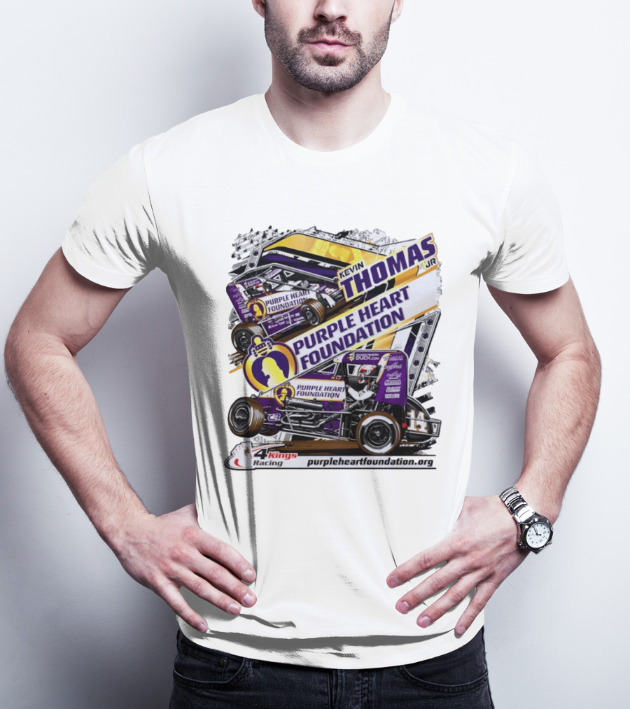 Kevin Thomas Jr Purple Heart Foundation Sprint Car 4 Kings Racing T-Shirt