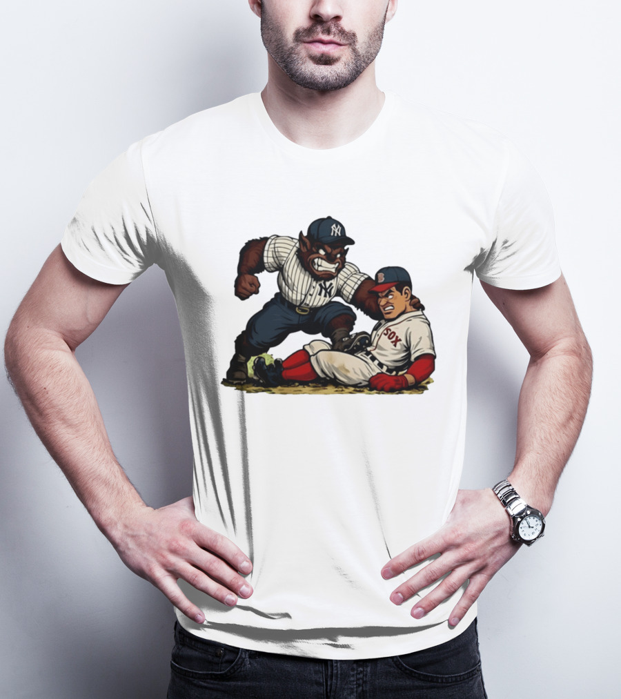 New York Yankees Werewolf Vs Boston Red Sox Player Showdown T-Shirt