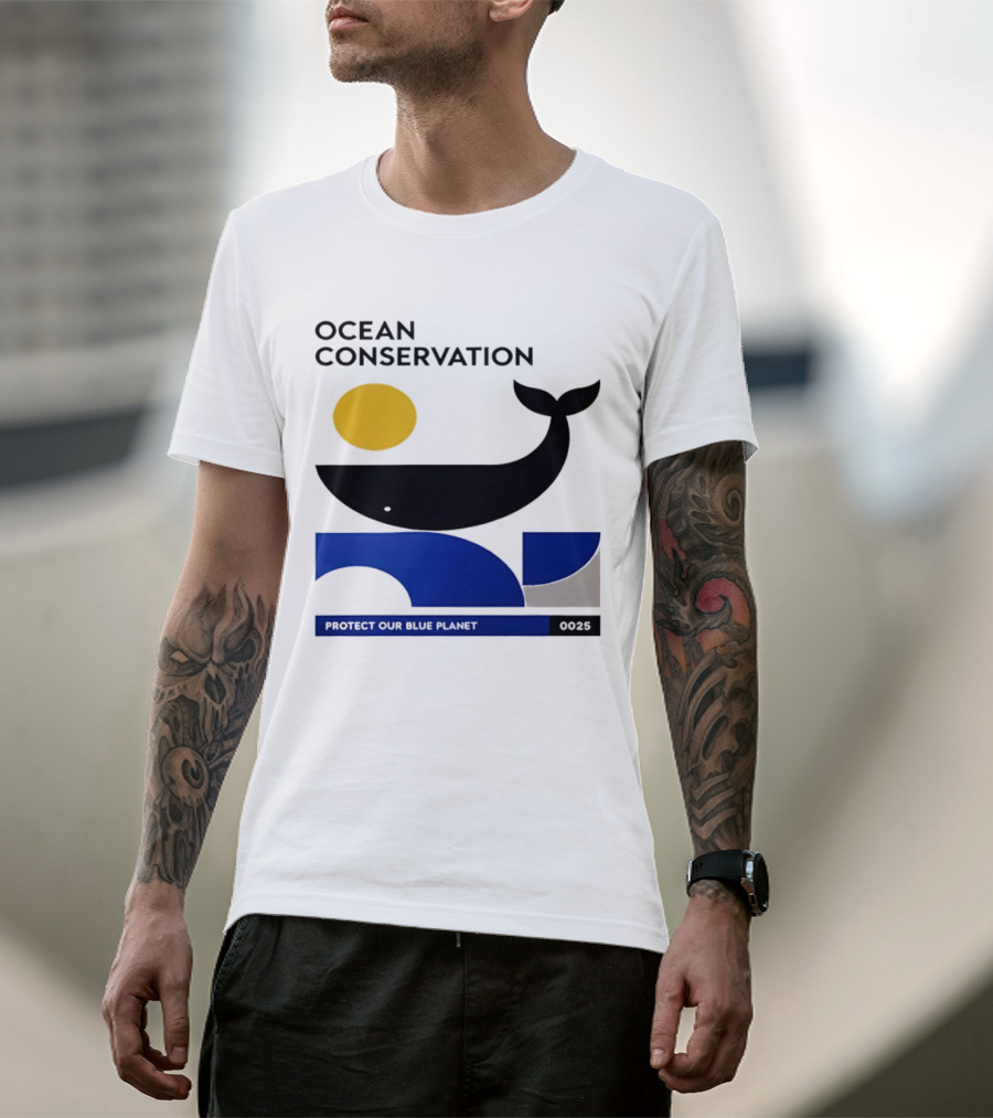 Ocean Conservation Whale Graphic Protect Our Blue Planet T-Shirt