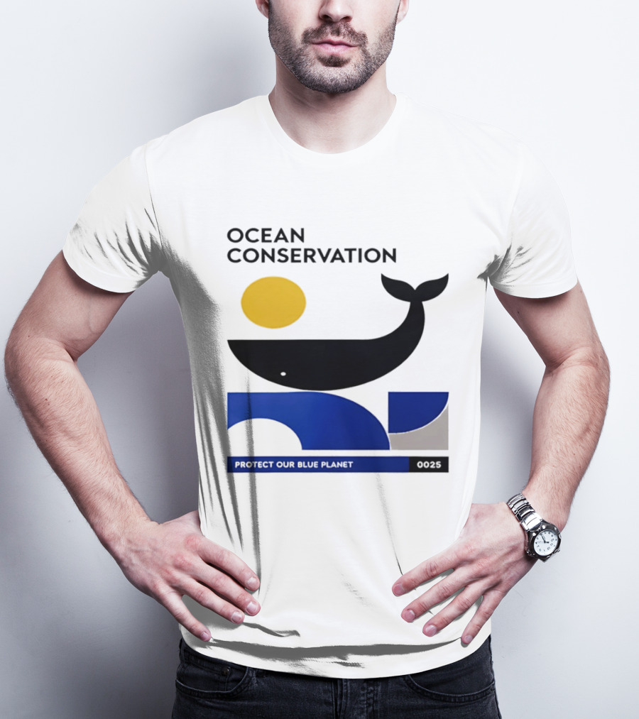 Ocean Conservation Whale Graphic Protect Our Blue Planet T-Shirt