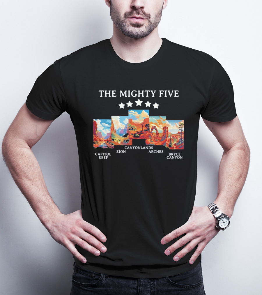 The Mighty Five Capitol Reef Zion Canyonlands Arches Bryce Canyon T-Shirt