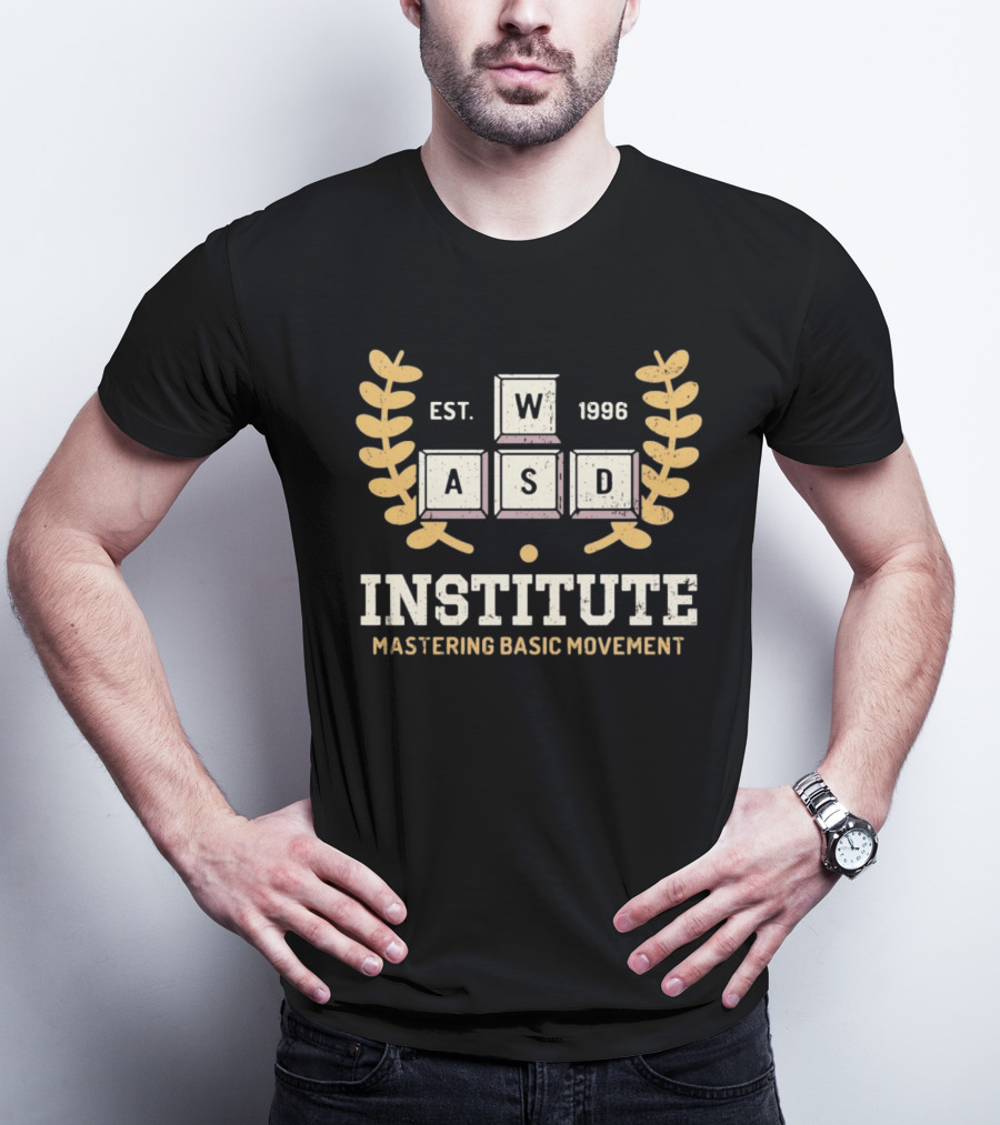 WASD Institute Est 1996 Mastering Basic Movement Laurel Keyboard Keys T-Shirt